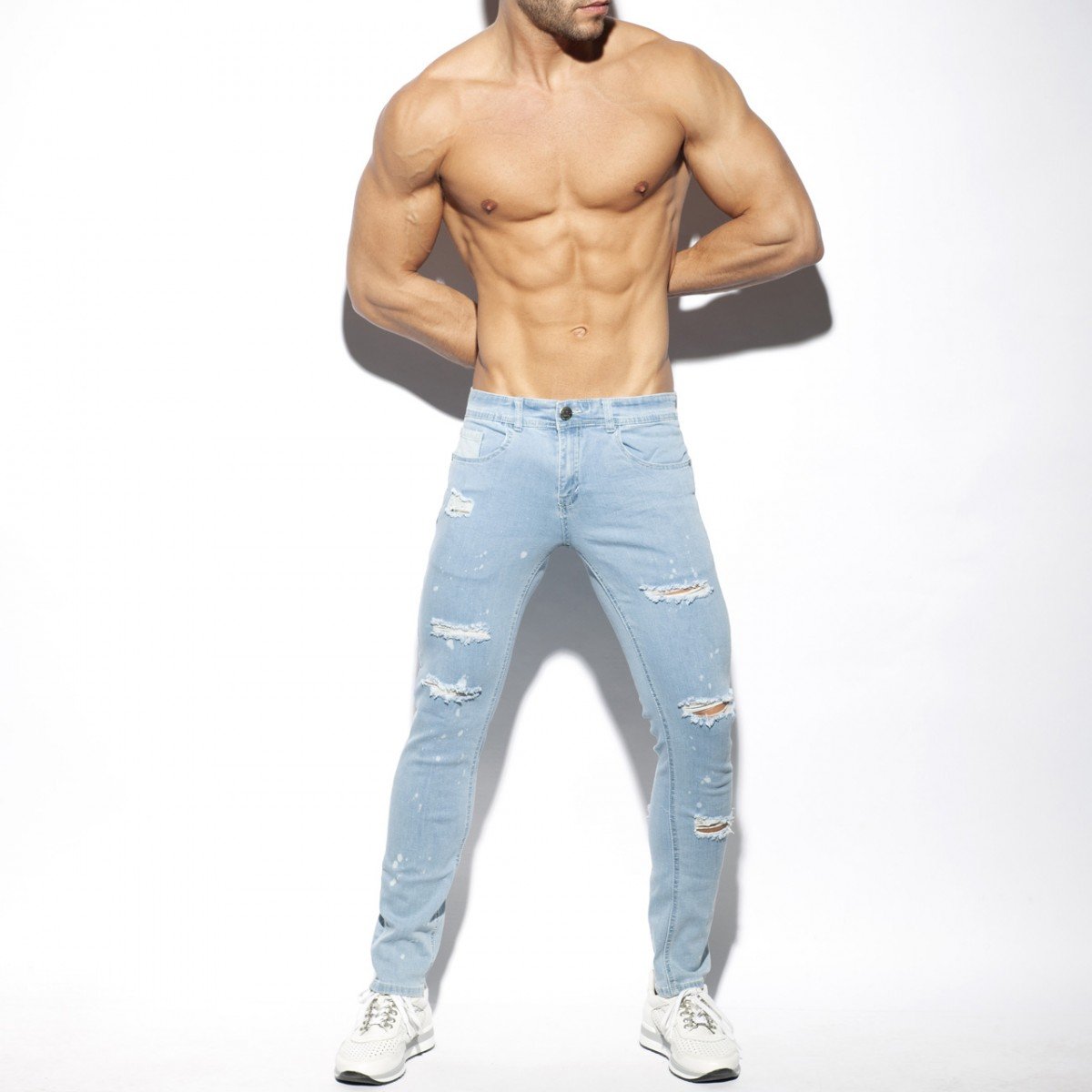 ES COLLECTION RIPPED JEANS - BLUE – ADDICTED SA